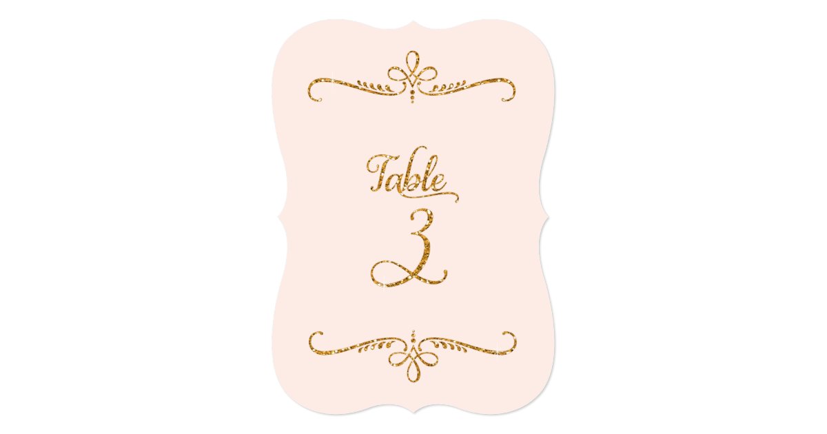 Table Number 3, Fancy Script Lettering Receptions | Zazzle.com