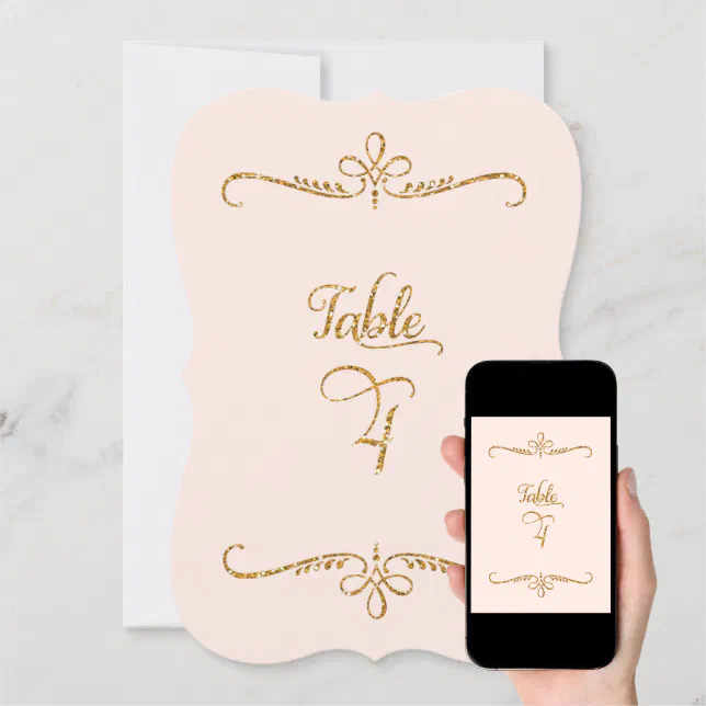 Table Number 4, Fancy Script Lettering Receptions | Zazzle
