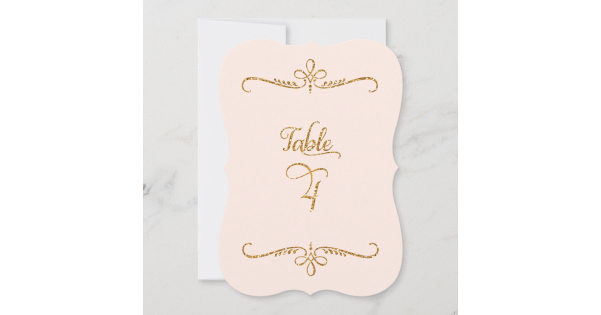 Table Number 4, Fancy Script Lettering Receptions | Zazzle