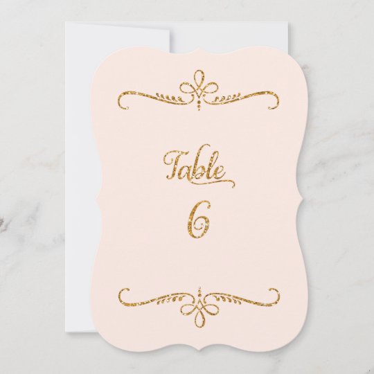 Table Number 6, Fancy Script Lettering Receptions | Zazzle.com
