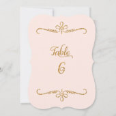 Table Number 6, Fancy Script Lettering Receptions | Zazzle