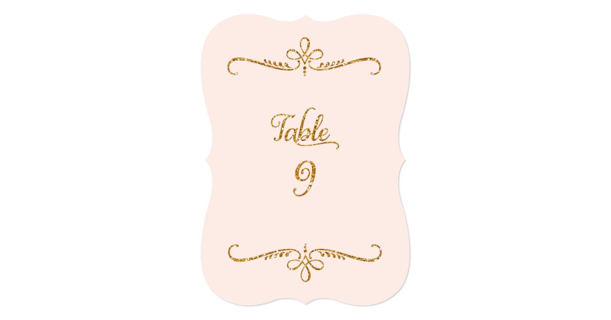 Table Number 9, Fancy Script Lettering Receptions | Zazzle.com