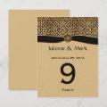 Table Number Cards Leopard Print FAUX Ribbon Jewel | Zazzle