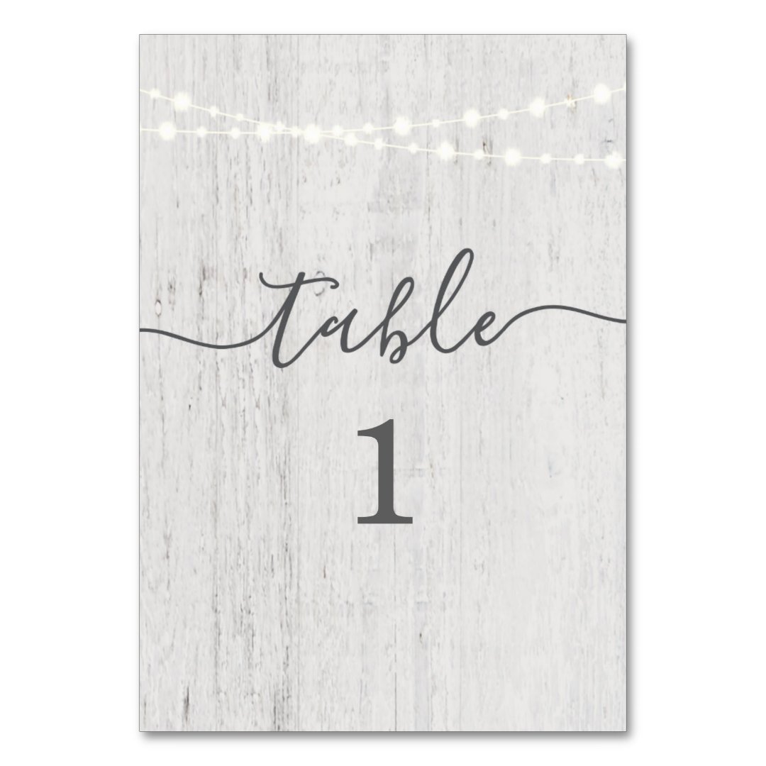 Table Number Cards | Rustic Romantic | Zazzle
