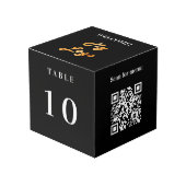 Table number QR code menu black business logo Cube | Zazzle