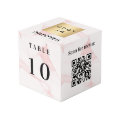 Table number QR code menu marble business logo Cube | Zazzle