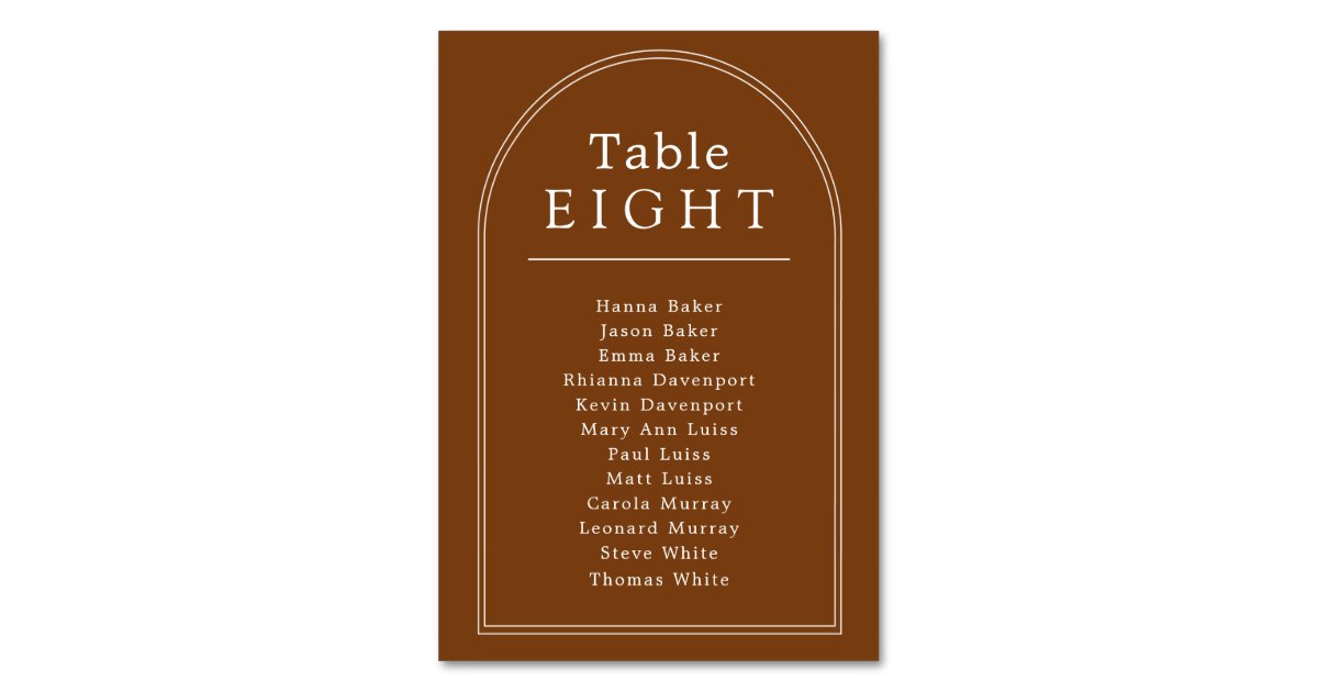 Table number seating chart terracotta arch | Zazzle