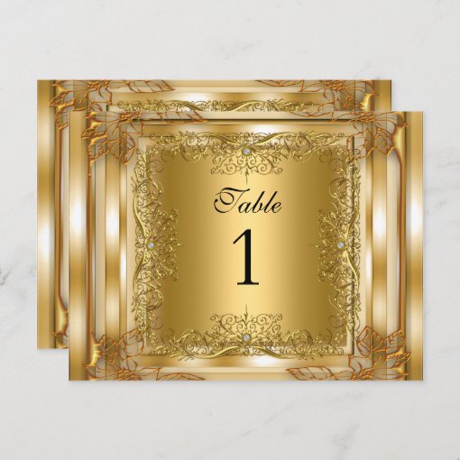 Table Number Seating Place Cards Gold | Zazzle
