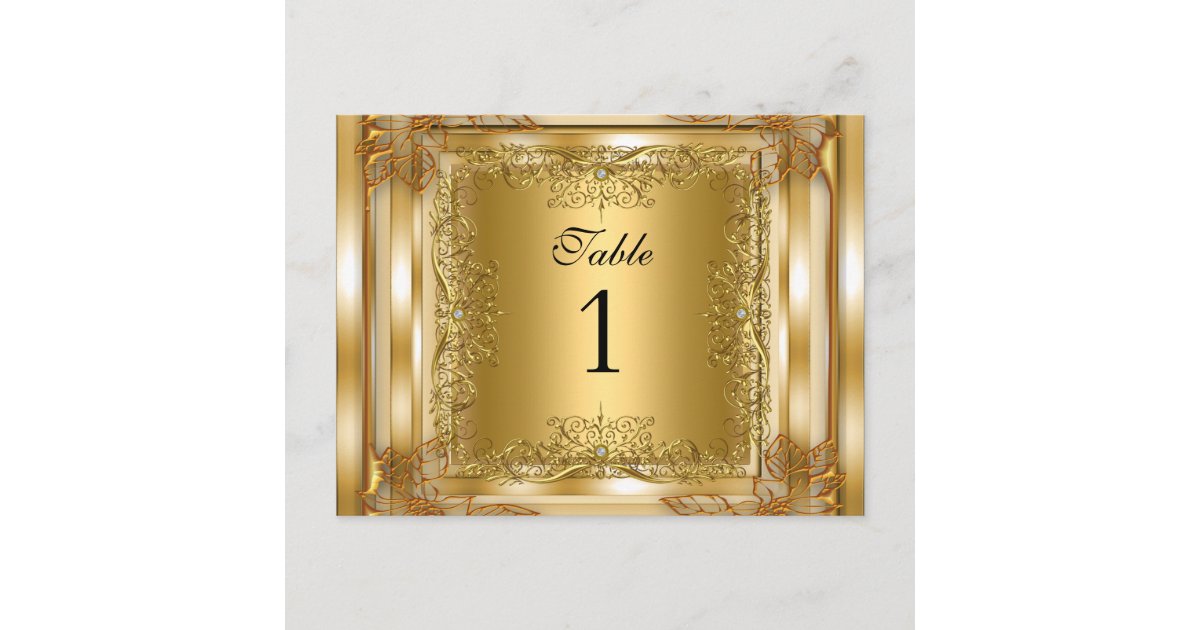Table Number Seating Place Cards Gold | Zazzle