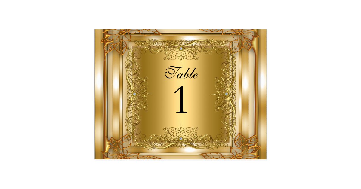 Table Number Seating Place Cards Gold | Zazzle.com