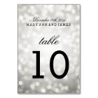 Table Number Silver Glitter Lights | Zazzle