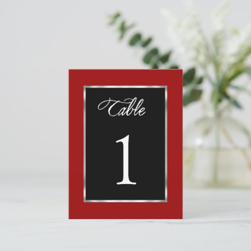 Table Number Simple Silver Frame | Zazzle