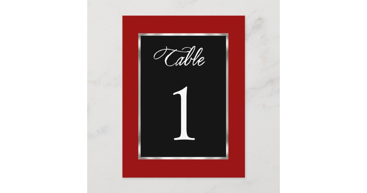 Table Number Simple Silver Frame | Zazzle