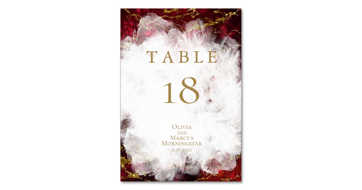 TABLE NUMBER | Stunning Ruby Crystal Geode | Zazzle