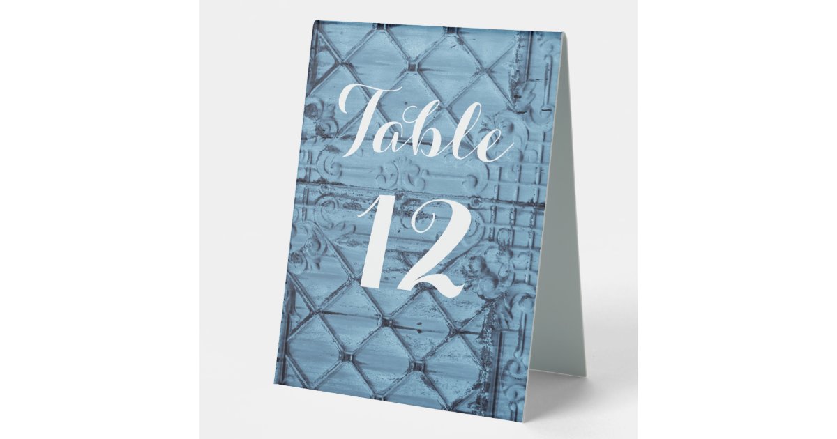 Table Number Tent Card Rustic Tin Panel Ceiling Co Table Tent | Zazzle