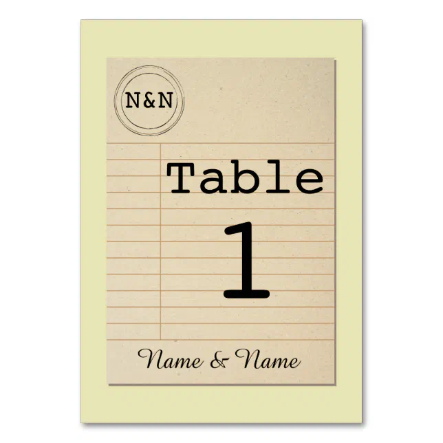 Table Number Wedding Notebook Library Author | Zazzle