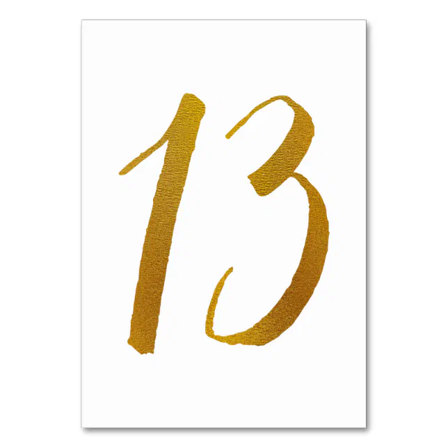 Table Numbers - Casual Brush Script Typography -13 | Zazzle