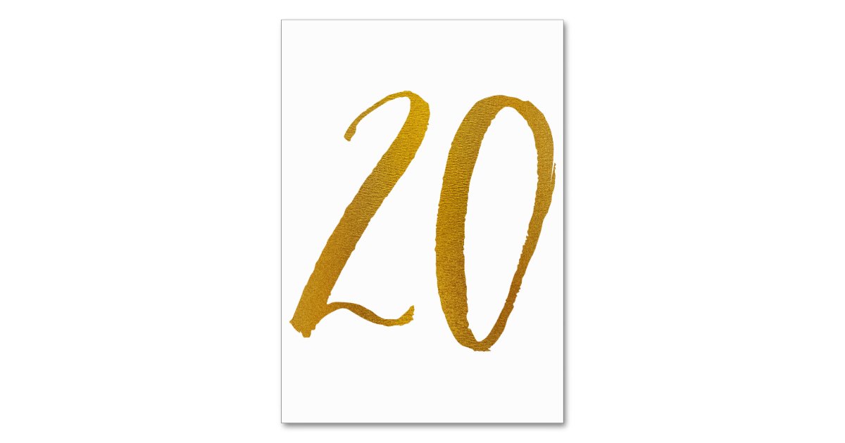 Table Numbers - Casual Brush Script Typography -20 | Zazzle