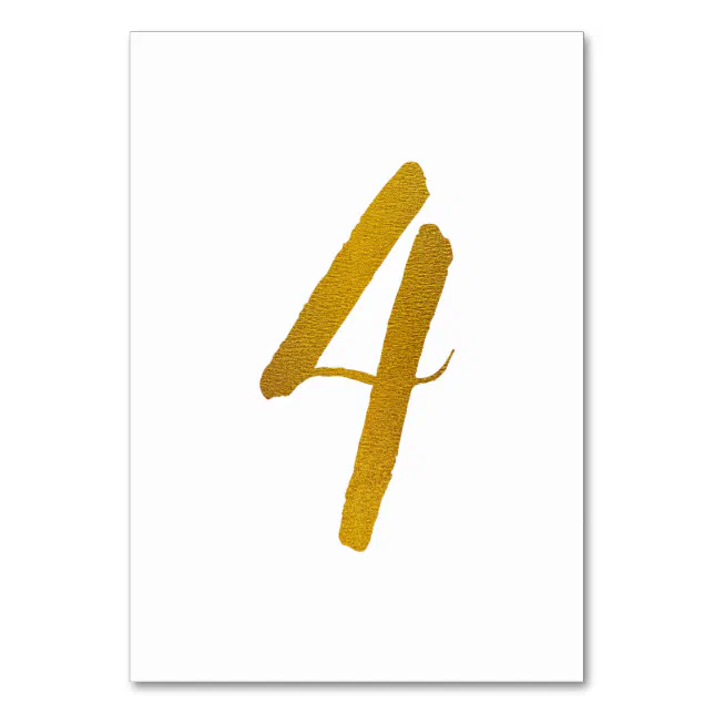 Table Numbers - Casual Brush Script Typography - 4 | Zazzle