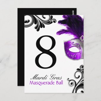 Table Numbers - Masquerade Ball | Zazzle