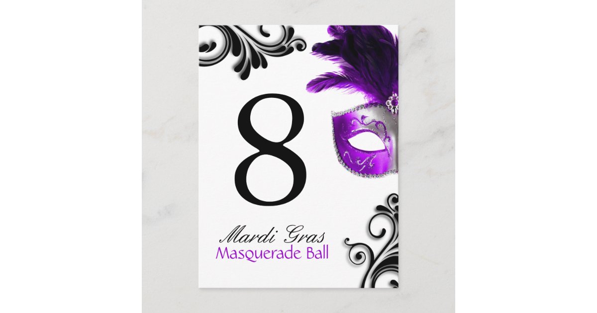 Table Numbers - Masquerade Ball | Zazzle