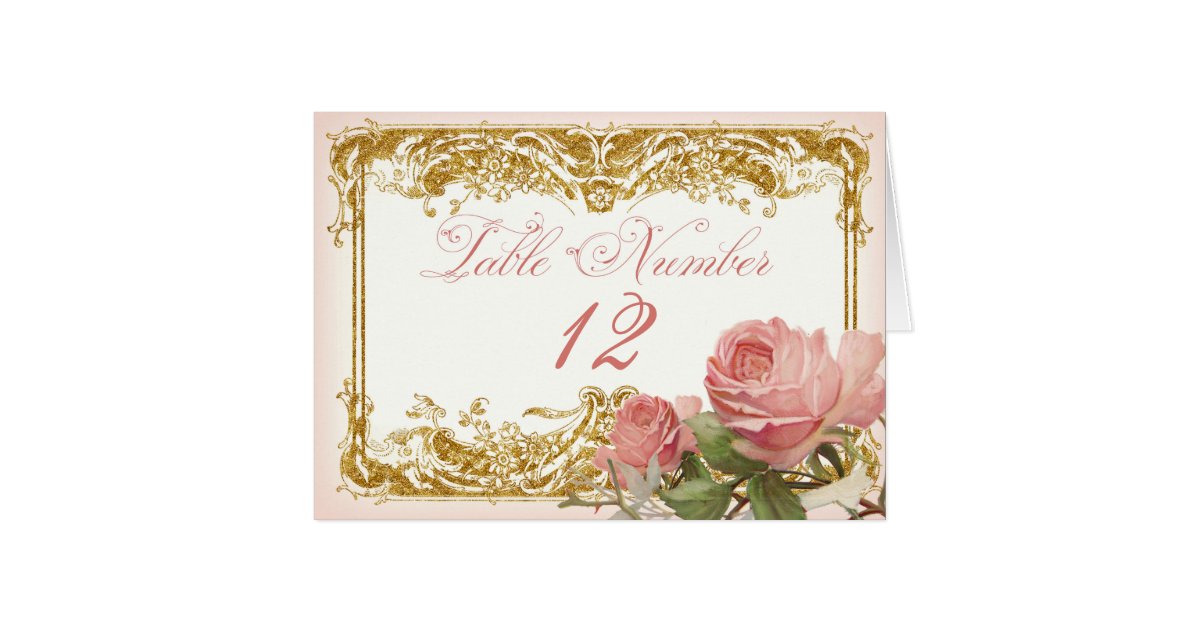 Table Numbers Parisian Vintage Rose Manor House | Zazzle