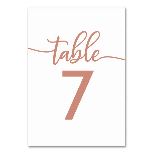 Table Numbers | Rose Gold Copper Wedding | Zazzle