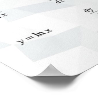 Table of Derivatives - Math Poster | Zazzle