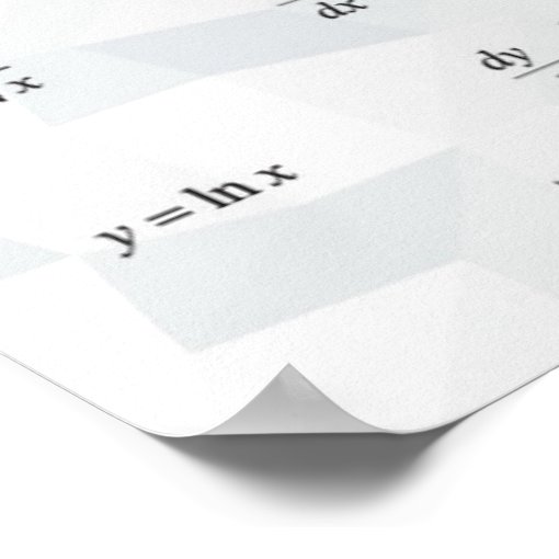 Table of Derivatives - Math Poster | Zazzle
