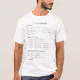 Table of Integrals T-Shirt | Zazzle