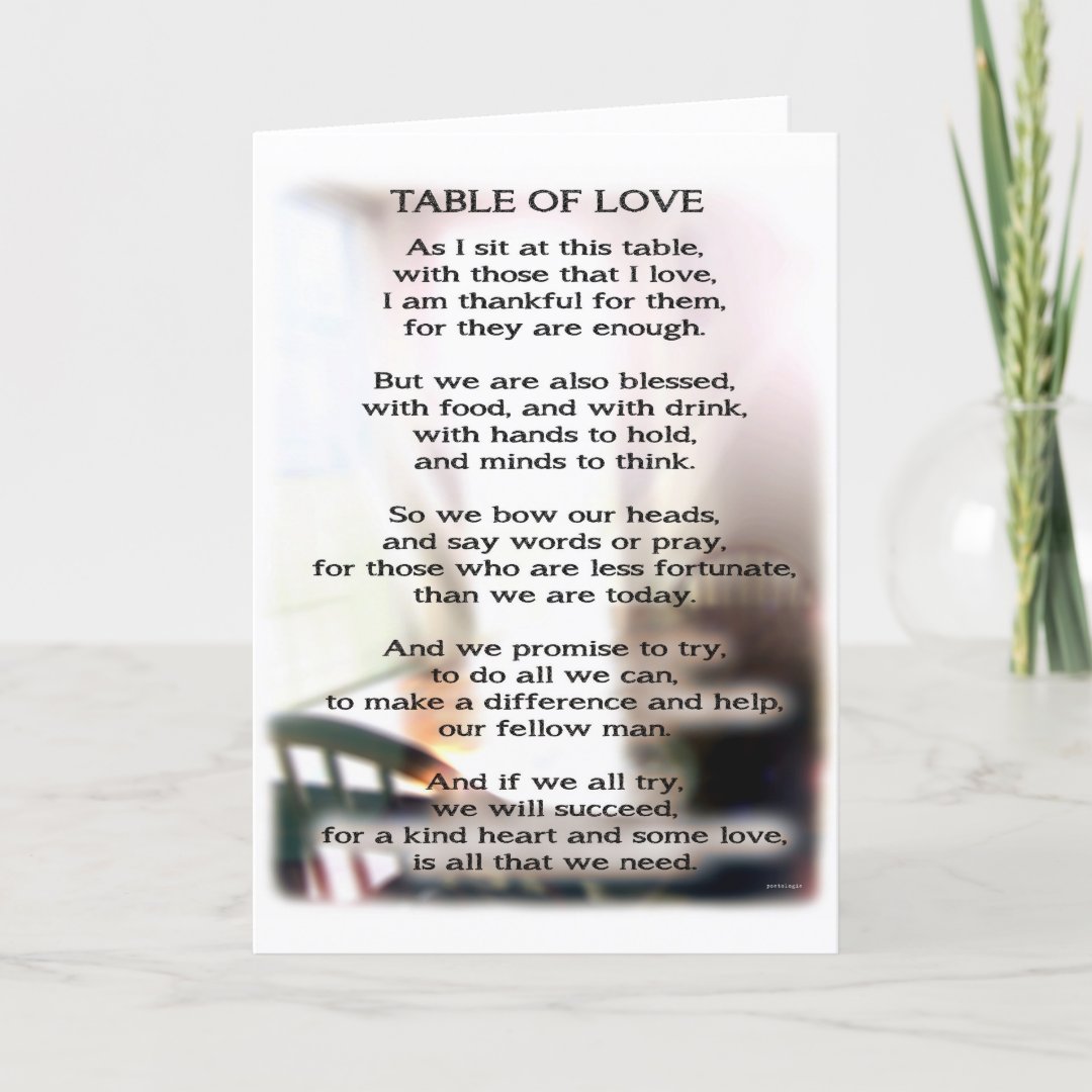 Table of Love Greeting Card | Zazzle