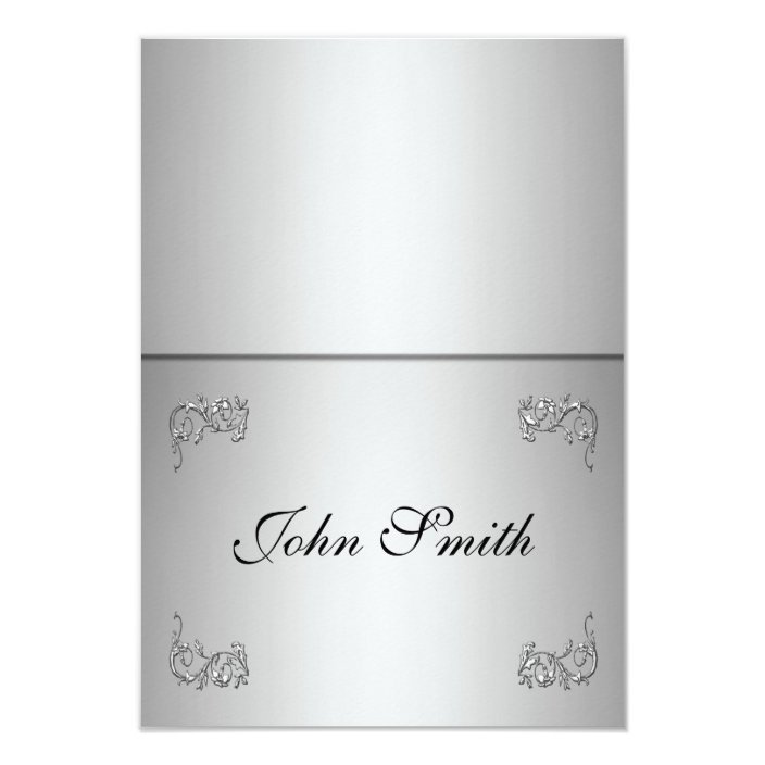 Table Place card with name -elegant silver swirl | Zazzle.com