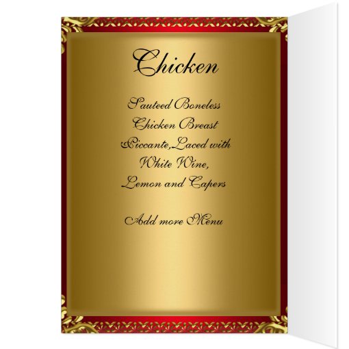 Table Placement Card and Menu | Zazzle