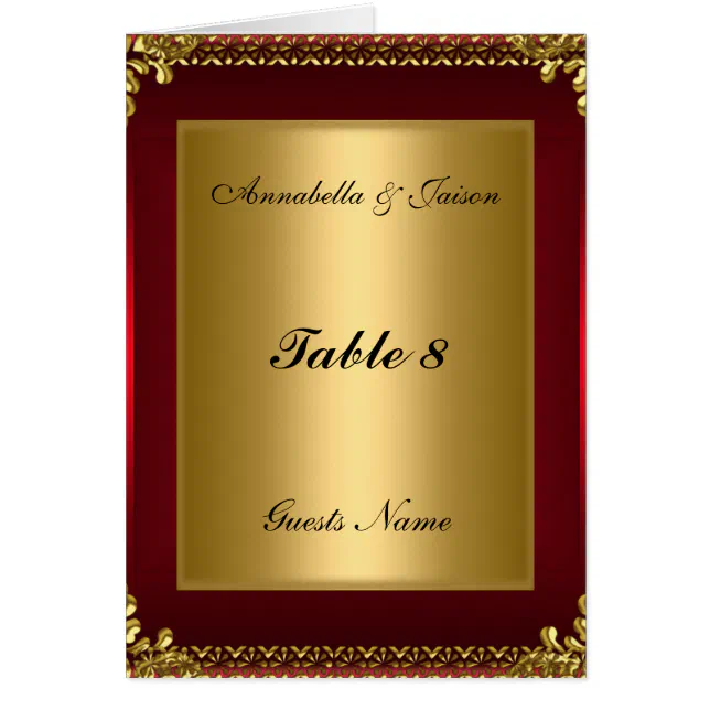 Table Placement Card and Menu | Zazzle