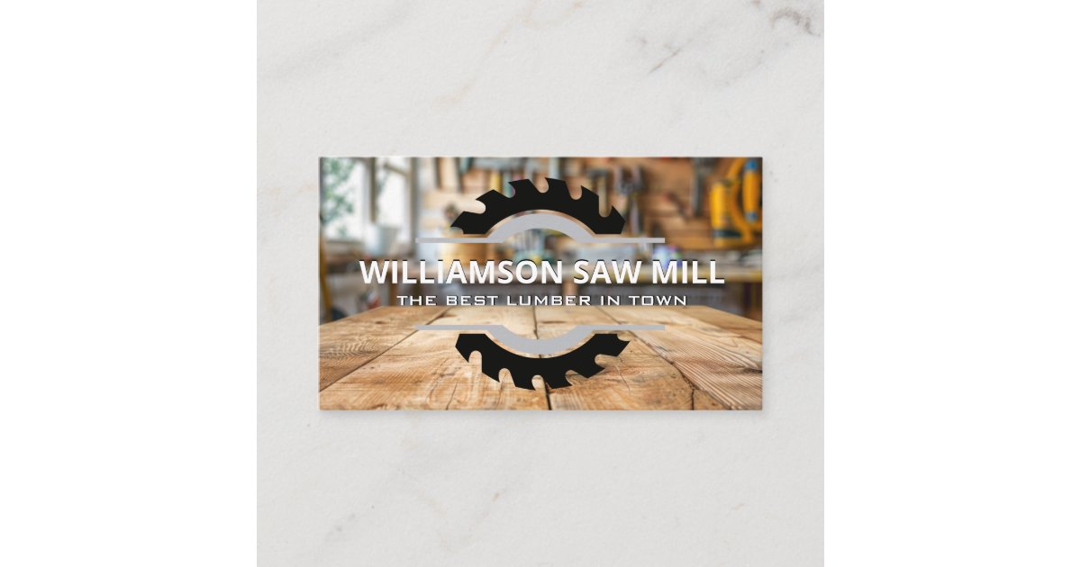 Table Saw | Saw Mill | Carpentry Business Card | Zazzle