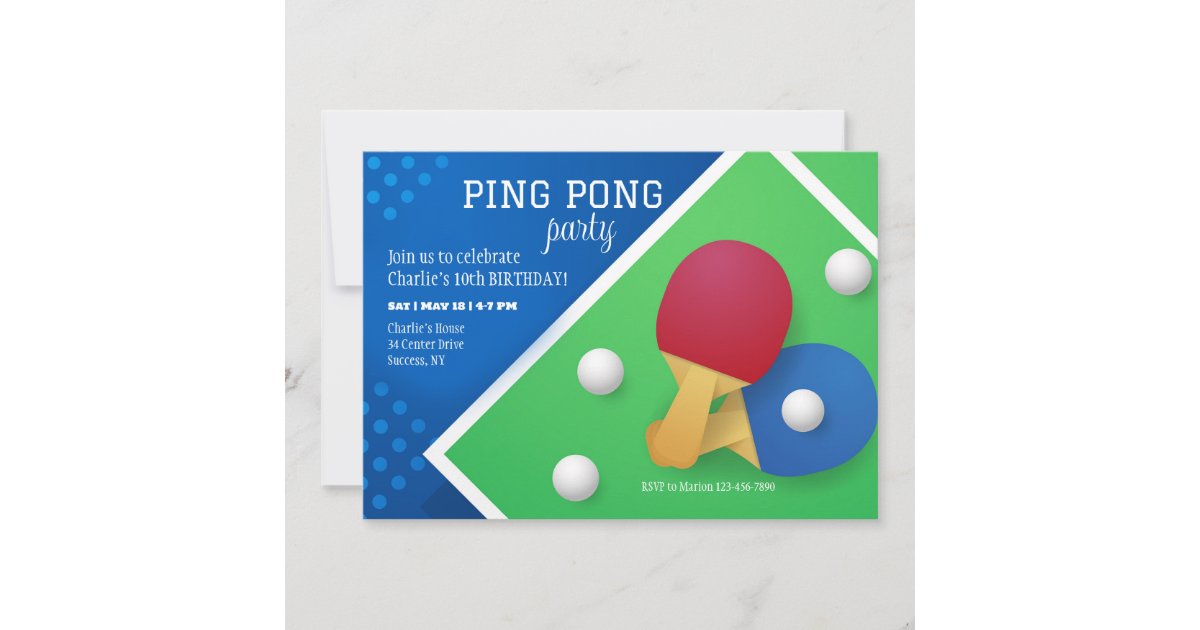 Table Tennis Invitation | Zazzle