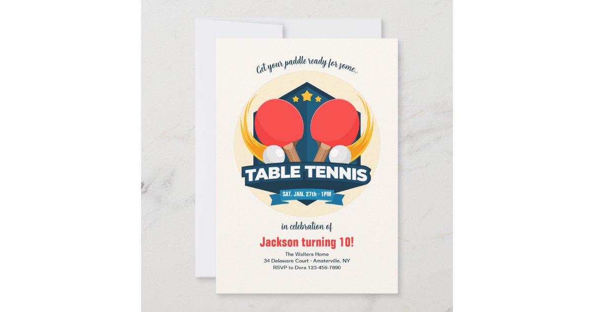 Table Tennis Ping Pong Invitation | Zazzle