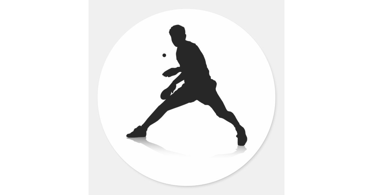 Table Tennis Player Classic Round Sticker | Zazzle