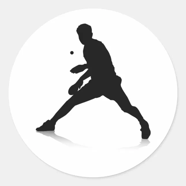 Table Tennis Player Classic Round Sticker | Zazzle