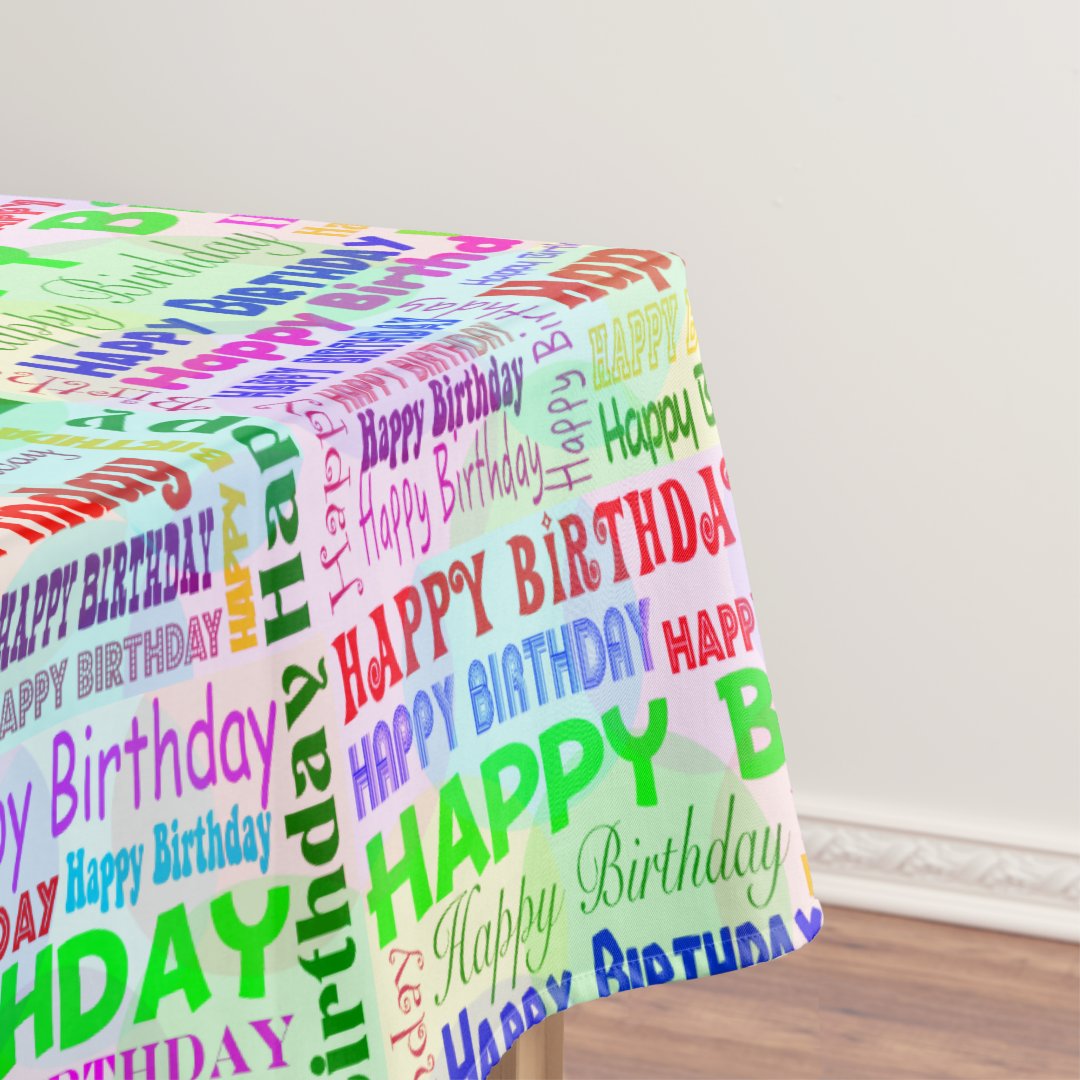 Table textiles birthday party tablecloth | Zazzle