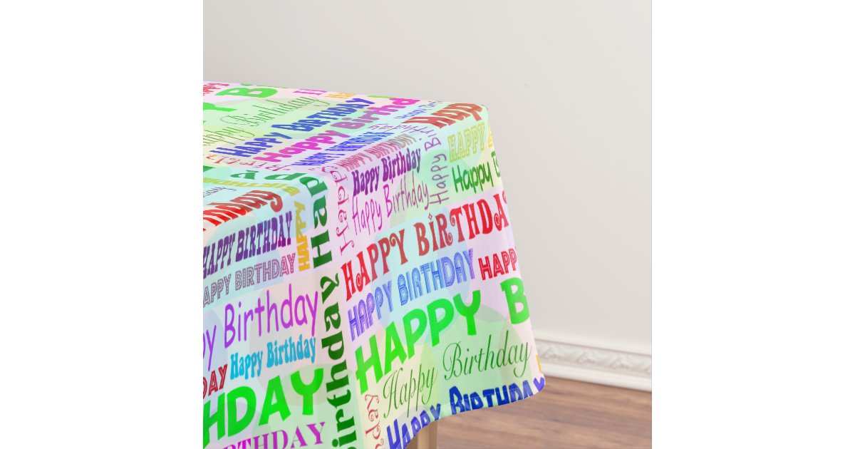 Table textiles birthday party tablecloth | Zazzle