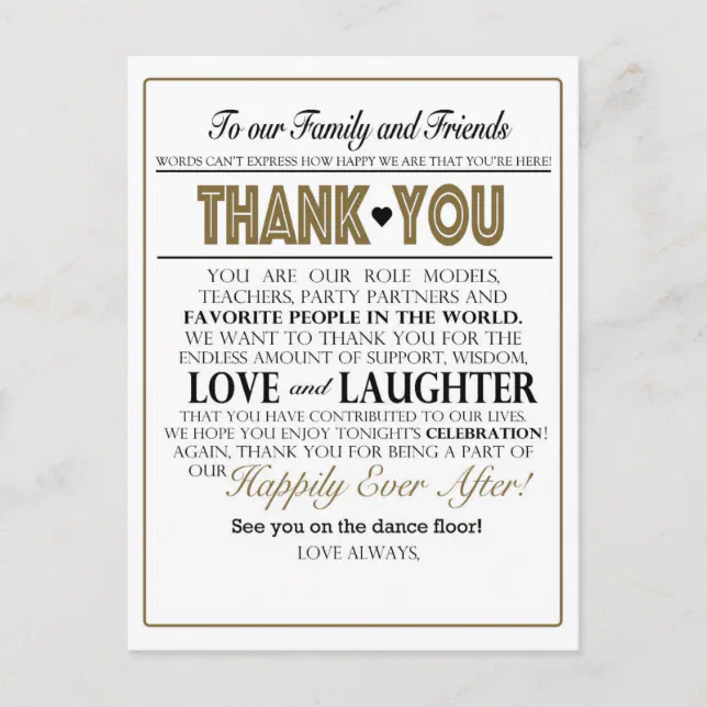 Table Thank You Notes | Zazzle
