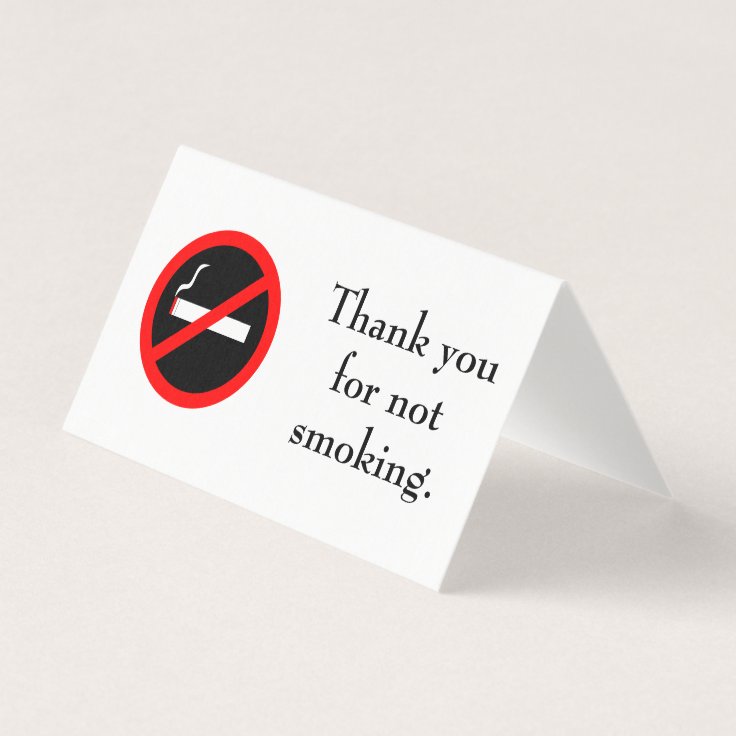 Table Top No Smoking Sign Business Card | Zazzle