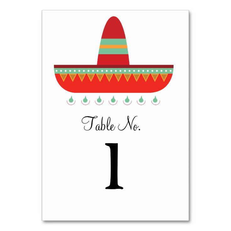 Tablecard for fiesta or wedding table number | Zazzle