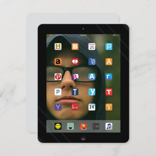 Tablet Birthday Party Invitation Photo Card | Zazzle