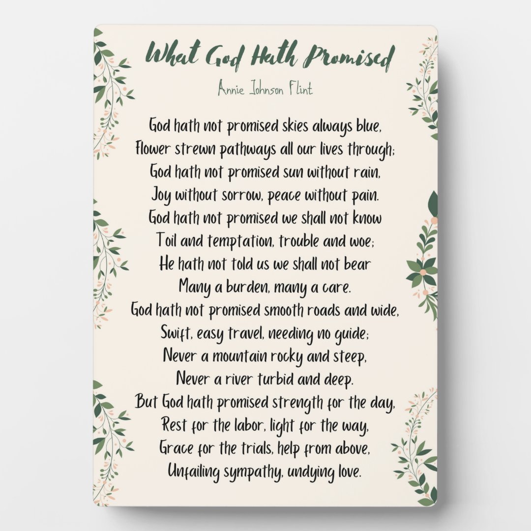 Tabletop Plaque What God Hath Promised | Zazzle