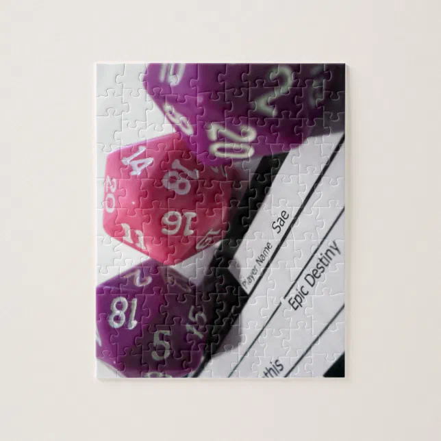 Tabletop RPG | PNP Role Play Character Sheet Dice Jigsaw Puzzle | Zazzle