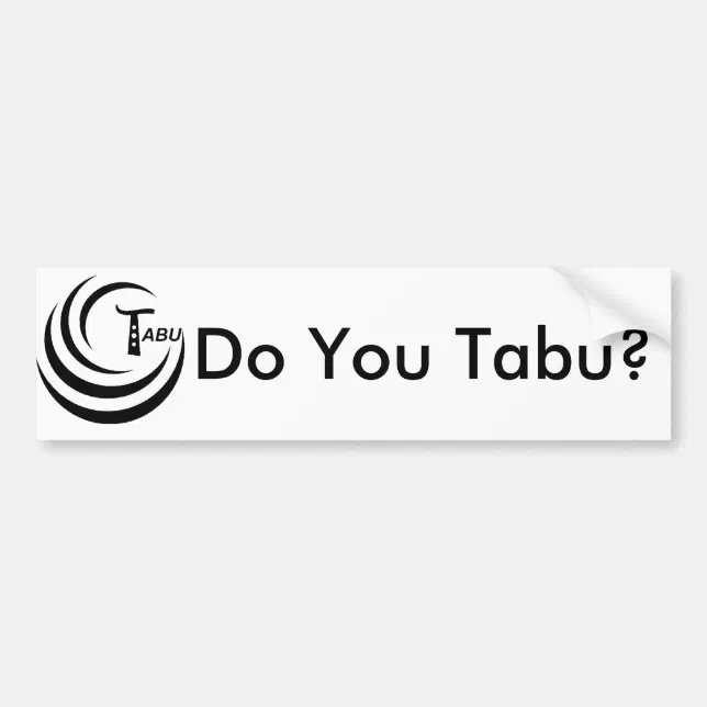 Tabu Logo no back TABU clear LARGE PNG Bumper Sticker | Zazzle