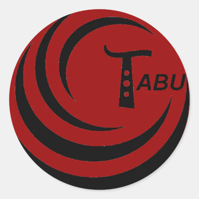 Tabu Logo no back TABU clear LARGE PNG Classic Round Sticker | Zazzle