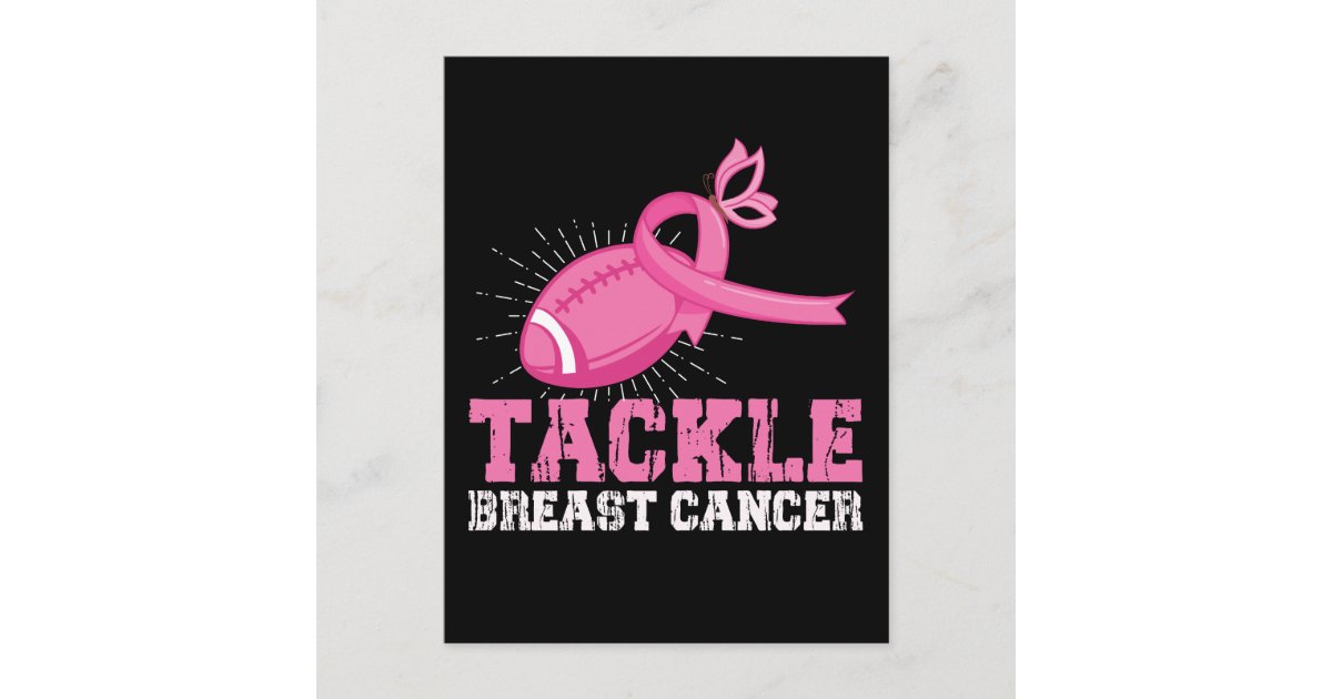 Tackle Breast Cancer Fighting American Football Postcard | Zazzle